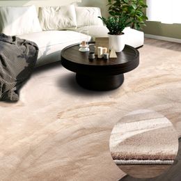 Villeroy & Boch Teppich VILLEROY & BOCH "Leon", beige (creme), B:200cm H:15mm L:290cm, Polyester, Teppiche, Teppich, Langflor, Shaggy, uni, flauschig weich, gl&auml;nzend, Kaninchenfell Haptik
