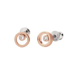 Paar Ohrstecker Skagen "Schmuck Geschenk Edelstahl Ohrringe ELIN", rosa (edelstahlfarben, ros&eacute;goldfarben, kristallwei&szlig;, kristallwei&szlig;), Ohrringe, Damen, 8mm, Edelstahl, Ohrstecker, mit Zirkonia (synth.)