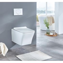 Tiefsp&uuml;l-WC Welltime "Trento eckig", wei&szlig;, B:35cm H:34,5cm T:55cm, WCs, Sp&uuml;lrandloses Tiefsp&uuml;l-WC, inkl. ToilettenSitz mit Softclose.