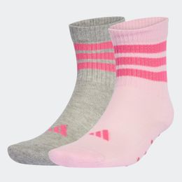 Sportsocken adidas Sportswear "LK AS SOCKS 2PP", M&auml;dchen, Gr. 19-21, clear pink, medium grau heather, Obermaterial: 59% Baumwolle, 38% Polyester, 2% Elasthan, 1% Polyamid, Socken Sportsocken, f&uuml;r Kinder, mit Grip-Punkten aus Silikon, sportlicher Stil