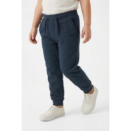 Sweathose name it "NMFVIMA SWE PANT BRU NOOS", M&auml;dchen, Gr. 86, N-Gr, schwarz sapphire, Sweatware, Obermaterial: 60% Baumwolle, 40% Polyester, unifarben, Basic normal, Hosen Sweathose, mit s&uuml;&szlig;em R&uuml;schendetail