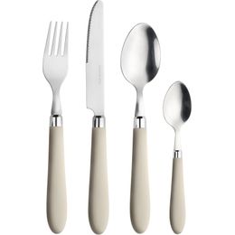 Pinti Inox Besteck-Set PINTINOX "Daisy 0", beige (sand, edelstahlfarben), 24 Stk., Edelstahl 18/0, Kunststoff, Essbesteck-Sets, mit farbigem Kunststoffgriff