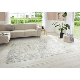 Designteppich ELLE DECORATION "Chameis", beige, B:95cm H:4mm L:140cm, Acryl, Viskose, Teppiche, Viskose, Vintage Look, Seiden Optik, Wohnzimmer, Schlafzimmer, Teppich