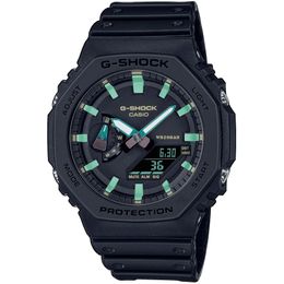 Chronograph Casio G-SHOCK, schwarz (schwarz, mint), Armbanduhren, Herren, Chronograph, Quarzuhr, Armbanduhr,Herrenuhr,digital,bis 20bar wasserd.Resinarmband
