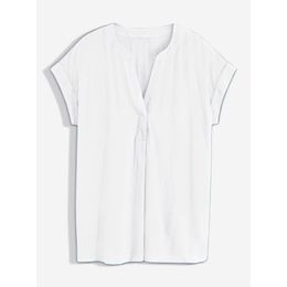 Kurzarmbluse Inspirationen, Damen, Gr. 38, wei&szlig;, 100% Viskose, unifarben, V-Ausschnitt, Blusen