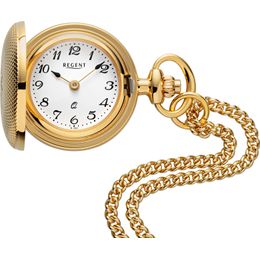 Regent Uhren Kettenuhr REGENT "P760-32777749", gold (goldfarben), Taschenuhren, Damen, Quarzuhr, Damenuhr, Kette, Acrylglas