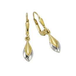 Paar Ohrh&auml;nger Vivance "333 Gold bicolor 26mm lang", gelb, Ohrringe, Damen, one-size, Gold, Ohrh&auml;nger