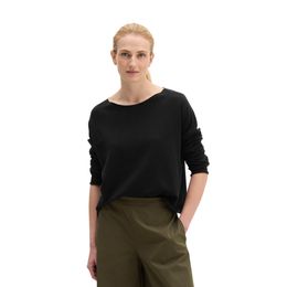 Marc O'Polo Strickpullover MARC O'POLO "aus reinem Baumwollgarn", Damen, Gr. L, schwarz, Obermaterial: 100% Baumwolle, unifarben, U-Boot-Ausschnitt, Pullover Strickpullover