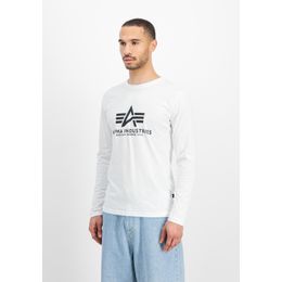 Longsleeve Alpha Industries "Basic Longsleeve BL", Herren, Gr. L, wei&szlig;, Obermaterial: 100% Baumwolle, Shirts