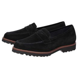 Slipper Sioux "Meredith-709-H", Damen, Gr. 37 (UK 4), schwarz, Obermaterial: 100% Lammveloursleder LAVL. 100% Gummi rubber., Schuhe Slipper