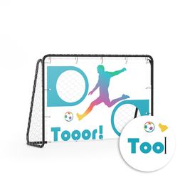 Torwand "Torjubel&ldquo; personalisierbar | mit Wunschtext | inkl. Tor & Tornetz | 200 x 142 cm | Werbeartikel f&uuml;r WM & EM | Eventausstattung gestalten