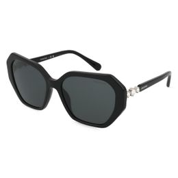 Swarovski 0SK6017 | Damen-Sonnenbrille | Fassung: Vollrand, Quadratisch, Acetat, Schwarz | Glasfarbe: Grau
