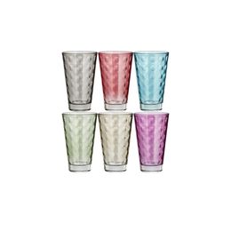 Leonardo 6er-Gl&auml;serset 6er Set Optic &brvbar; mehrfarbig &brvbar; Glas &brvbar; Ma&szlig;e (cm): B: 8 H: 13,4 &raquo; H&ouml;ffner