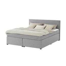 H&ouml;ffner Boxspringbett mit Matratze und Topper H3 Duke &brvbar; grau &brvbar; Ma&szlig;e (cm): B: 187 H: 104