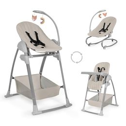 hauck Hochstuhl-Set Sit N Relax 3in1, Beige, Metall, Kunststoff, Textil, 3-teilig, 56x106x85 cm, EN 71, EN 14988, Essbrett verstellbar, Fu&szlig;st&uuml;tze Sitzfl&auml;che abnehmbar, h&ouml;henverstellbar, in Liegefl&auml;che zusammenklappbar, Bezug waschbar, 5-Punkt-Gurt, Tablett, Babym&ouml;bel, Hochst&uuml;hle & Zubeh&ouml;r, Hochst&uuml;hle
