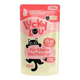 Lucky Lou Lifestage Kitten Gefl&uuml;gel Katzen-Nassfutter ohne Getreide und Zucker 16x125g