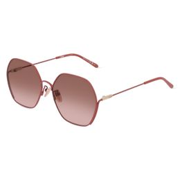 Chlo&eacute; Chlo&eacute; CH0169SA | Unisex-Sonnenbrille | Fassung: Vollrand, Geometrisch, Metall, Rot Gl&auml;nzend | Glasfarbe: Braun Verlaufend