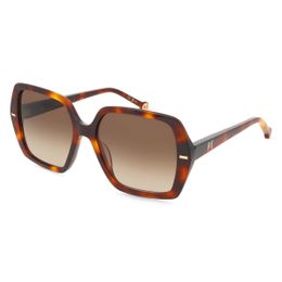Carolina Herrera HER 0332/G/S | Damen-Sonnenbrille | Fassung: Vollrand, Quadratisch, Acetat, Havanna | Glasfarbe: Braun