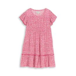 Tom Tailor M&auml;dchen Mini-Kleid mit Volant, orange, Gebl&uuml;mt, Gr. 116/122