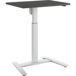 1-S&auml;ulen-Schreibtisch Atlanta, BxT 1200 x 800 mm, wei&szlig;, dunkelgrau kaiserkraft