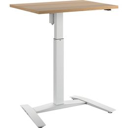 1-S&auml;ulen-Schreibtisch Atlanta, BxT 1200 x 800 mm, wei&szlig;, Buche kaiserkraft