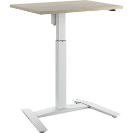 1-S&auml;ulen-Schreibtisch Atlanta, BxT 1200 x 800 mm, wei&szlig;, Eiche kaiserkraft