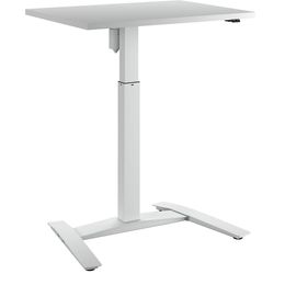 1-S&auml;ulen-Schreibtisch Atlanta, BxT 1200 x 800 mm, wei&szlig;, lichtgrau kaiserkraft