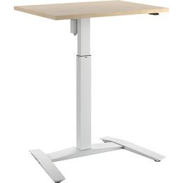 1-S&auml;ulen-Schreibtisch Atlanta, BxT 1200 x 800 mm, wei&szlig;, Birke kaiserkraft