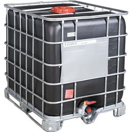 IBC-Container RECOBULK mit UV-Schutz, UN-Zulassung, Volumen 1000 l, auf Stahlkufen-Palette, NW &Ouml;ffnung 225 mm / NW Auslauf 50 mm kaiserkraft