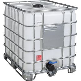 IBC-Container RECOBULK, UN-Zulassung, Volumen 1000 l, auf Stahlkufen-Palette, NW &Ouml;ffnung 150 mm / NW Auslauf 80 mm kaiserkraft