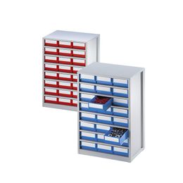 Schubladenmagazin, Geh&auml;use-Traglast 240 kg, HxBxT 862 x 600 x 417 mm, 24 Schubladen, Schubladen glasklar kaiserkraft