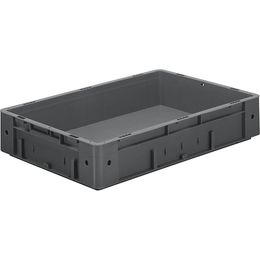 Schwerlast-Euro-Beh&auml;lter, Polypropylen, Volumen 20 l, LxBxH 600 x 400 x 120 mm, W&auml;nde geschlossen, Boden geschlossen, grau, VE 2 Stk kaiserkraft