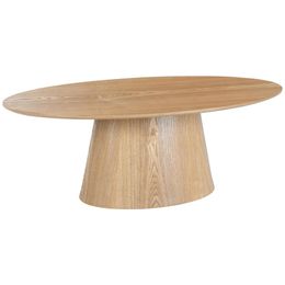 Mid.you Couchtisch Lima, Eiche, Holz, Holzwerkstoff, Eiche, furniert, oval, S&auml;ule, 60x40x110 cm, Wohnzimmer, Wohnzimmertische, Couchtische