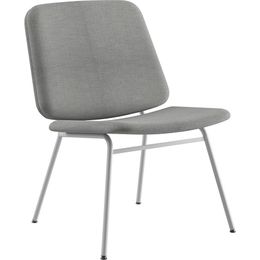 Lounge Stuhl Greta, Sitzh&ouml;he 400 mm, Gestell wei&szlig;, Bezug lichtgrau kaiserkraft