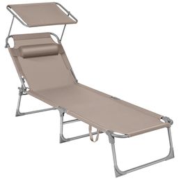 Sonnenliege Gro&szlig;er Liegesessel Taupe