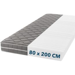 Komfortschaummatratze Di Quattro "Visko Air Komfort Luxus" Gr. 22, grau, B:80cm H:16cm L:200cm, Bezug (oben): 100% Polyester. Bezug (unten): 100% Polyester. Steppf&uuml;llung: 50% Polyester, 50% Polyurethan, Matratzen, Komfortschaummatratze, Wendematratze mit zwei unterschiedlich festen Liegeseiten