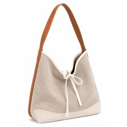 Schultertasche TONI & FRIENDS "Murnau", Damen, Gr. B/H/T: 36cm x 28cm x 13cm onesize, braun, Leinen, Taschen Schultertasche, Leinen Stoff Tasche
