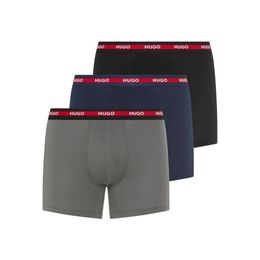 Trunk HUGO UNDERWEAR "BOXERBR TRIPL PLANET", Herren, Gr. XL (54), open miscellaneous 980, Jersey, Obermaterial: 95% Baumwolle, 5% Elasthan, Unterhosen, kontrastfarbener Bund mit Logo