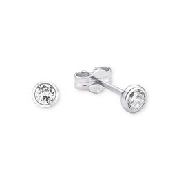 Paar Ohrstecker Amor "9062263", bunt (silberfarben, wei&szlig;, kristallwei&szlig;), Ohrringe, Damen, 4mm, Silber 925 (Sterlingsilber), Made in Germany - mit Zirkonia (synth.)