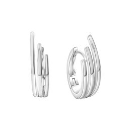 Paar Creolen Celesta "925/- Sterling Silber rhodiniert", wei&szlig;, Ohrringe, Damen, one-size, Silber 925 (Sterlingsilber)