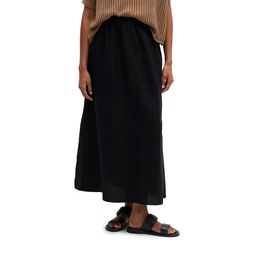 Marc O'Polo Webrock MARC O'POLO "mit elastischem Bund", Damen, Gr. 44, schwarz, Obermaterial: 100% Leinen, unifarben, l&auml;ssig geschnitten lang, R&ouml;cke