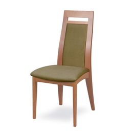 Esszimmerstuhl Home Affaire "CLIO", buche, moss, buche natur, moss, B:48cm H:101cm T:58cm, Massivholz, St&uuml;hle, Esszimmerstuhl, Stuhl mit wasserabweisender Stoff