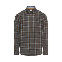 Karohemd Camel Active, Herren, Gr. L, N-Gr, burned gelb, Web, Obermaterial: 100% Baumwolle, kariert, regular fit taillenbedeckt, ohne Ausschnitt, Manschette, Hemden Karohemd, mit Logo Stickerei