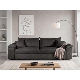 Schlafsofa Collection AB "Mara, B: 249 cm, Liegefl. 139x195 cm", anthrazit, B:249cm H:42cm T:87cm, 100%Polyester, Sofas, Schlafsofa, Dauer-Schlaffunktion, Bettkasten & Federkern, wahlweise mit Topper