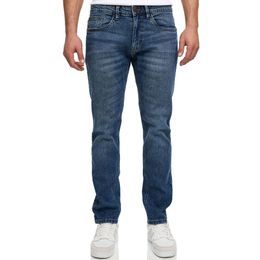 Regular-fit-Jeans INDICODE "INTony", Herren, Gr. 36, L&auml;nge 30, medium indigo, Denim/Jeans, Obermaterial: 98% Baumwolle, 2% Elasthan, Abriebeffekte, regular fit kn&ouml;chellang, Jeans