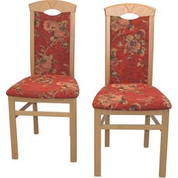 Esszimmerstuhl, rot (rot, eiche, nachbildung, rot), B:45cm H:95cm T:49cm, HOFMANN LIVING AND MORE, St&uuml;hle, Esszimmerstuhl