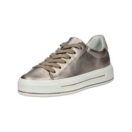 Sneaker Ara "Ara Sneaker Leder", Damen, Gr. 38, beige (sand), Leder, Schuhe Sneaker