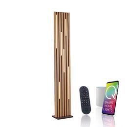 LED Stehlampe "Q-AKUSTIK", holz, natur, 1, H: 162cm, 1 Stk., NEUHAUS Q SMART HOME LIGHTS, Leuchten, LED Stehlampe