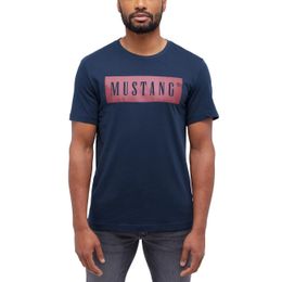Print-Shirt Mustang "AUSTIN", Herren, Gr. XXL, grau (carbon), Jersey, Obermaterial: 100% Baumwolle, Rundhals, Shirts