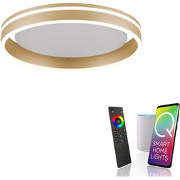 LED Deckenleuchte "Q-VITO", messingfarben matt, 1, &Oslash; 40cm, 1 Stk., NEUHAUS Q SMART HOME LIGHTS, Leuchten, LED Deckenleuchte